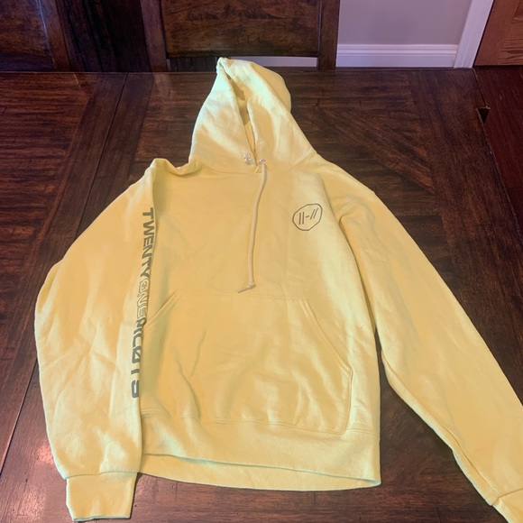 Tops | Neon Yellow Tp Hoodie | Poshmark